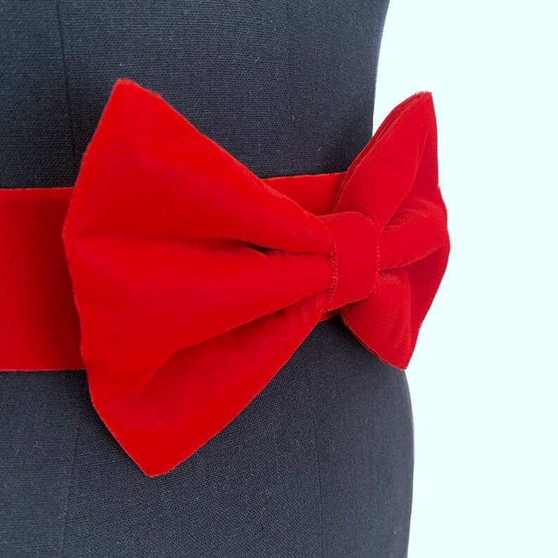Big Velvet Bow Belt 2 Colors Bow Belt Evening Belt | Etsy