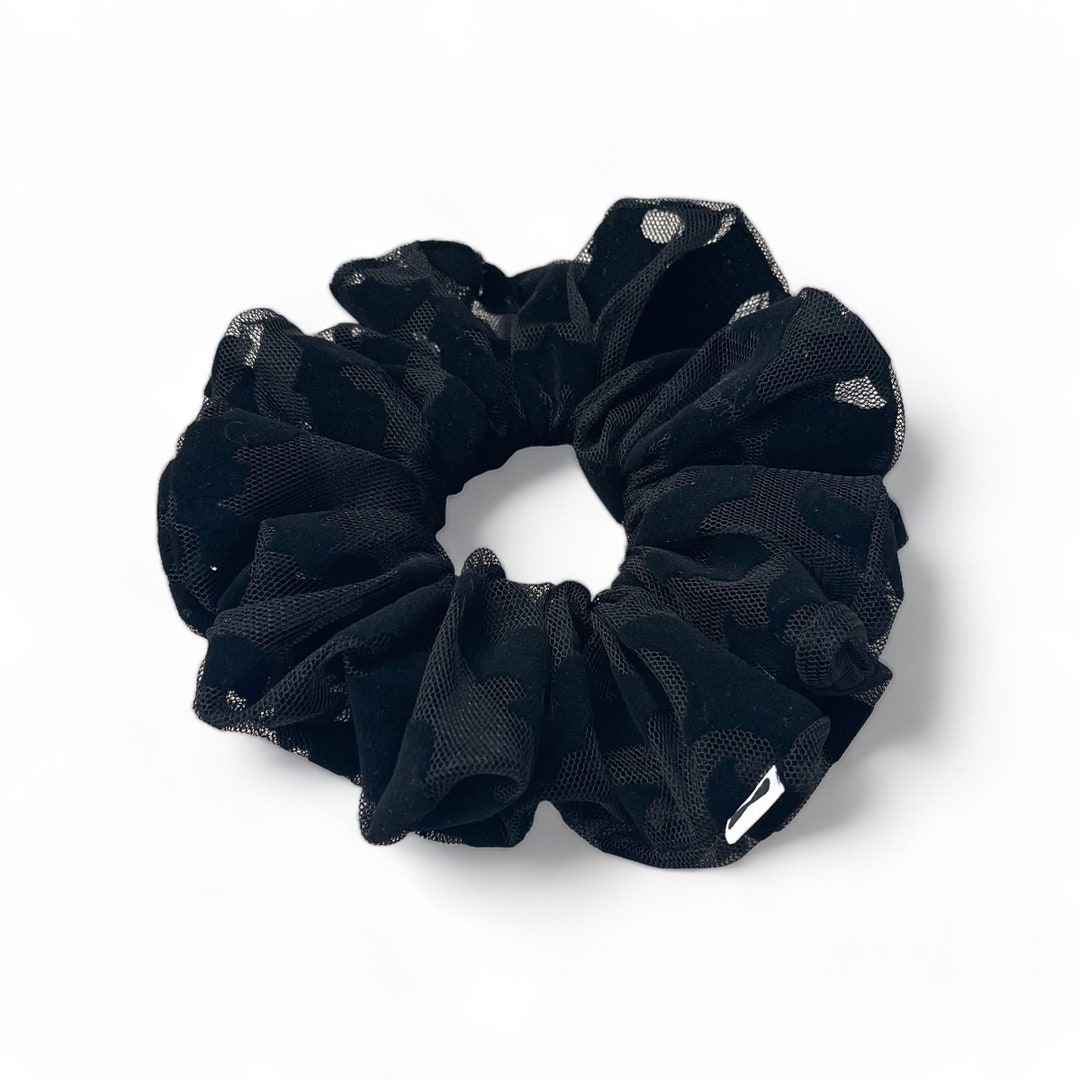 Black Flocked Bats Scrunchie | 2 Sizes | Oversized Scrunchie ...