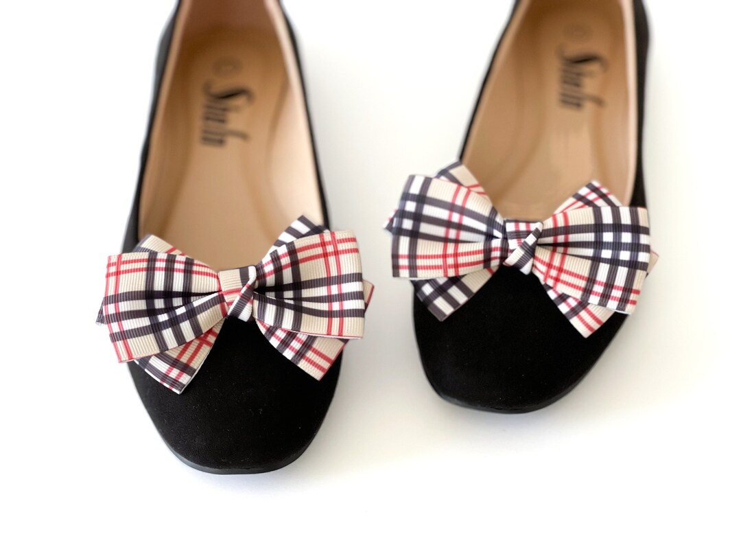 Tartan Bow Shoe Clips | Designer Shoe Clips | Gifts for Her | Stocking ...