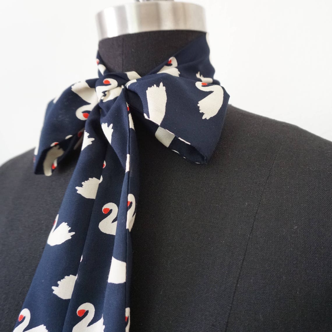 Swan Bow Scarves 2 Styles Skinny Scarf Bird Print Scarf - Etsy