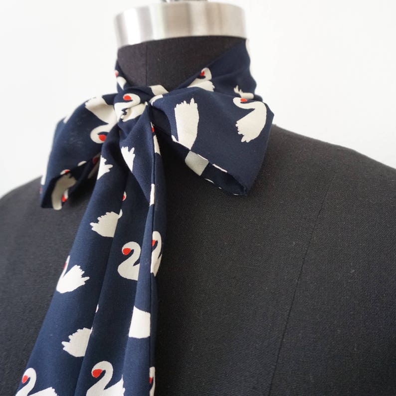 Swan Bow Scarves 2 Styles Skinny Scarf Bird Print Scarf - Etsy