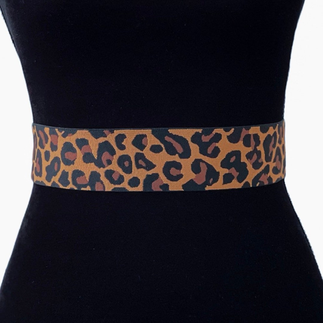 Animal Print Elastic Belt Vintage Belt Pinup Belt - Etsy