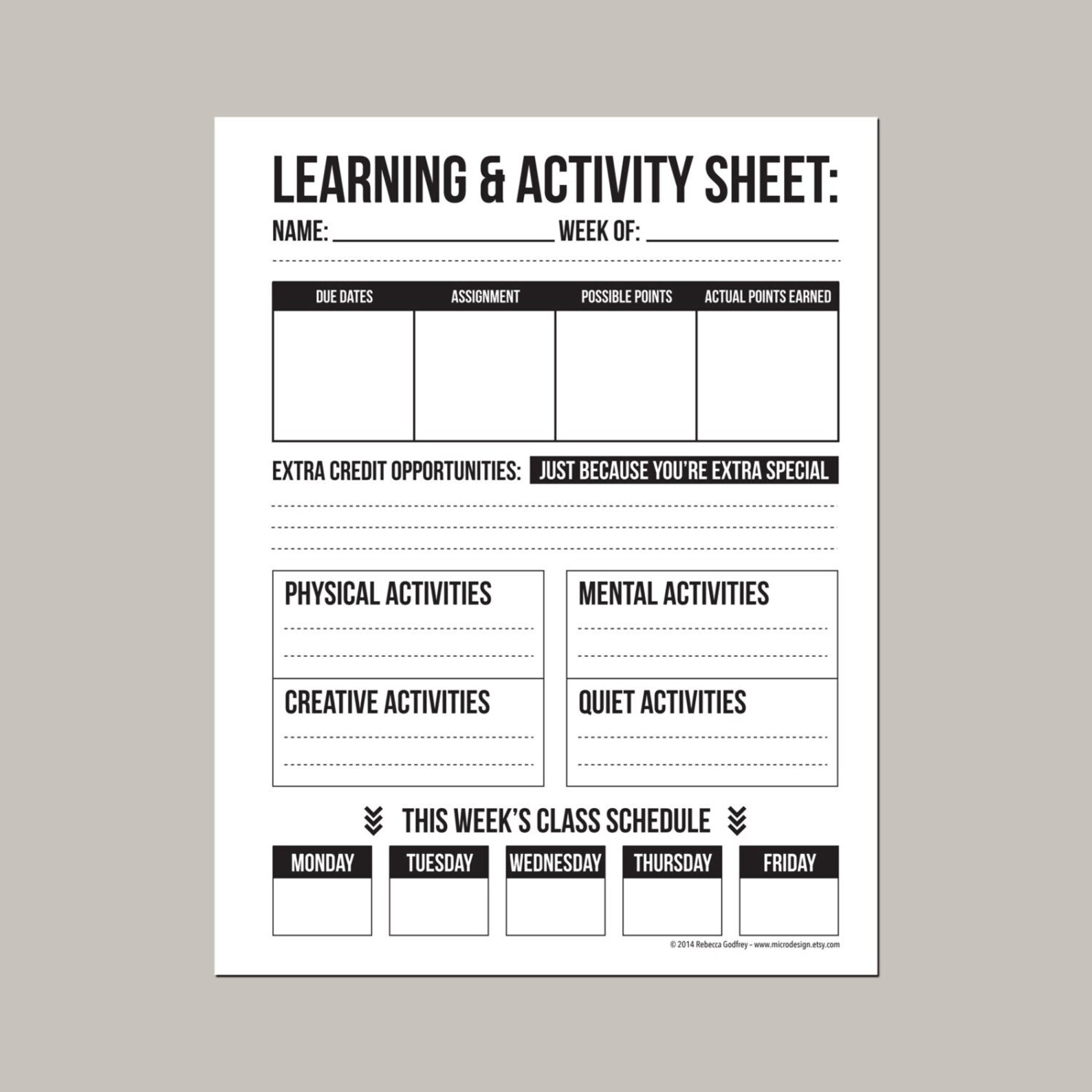 Learning & Activity Worksheet: Printable Pdf Sheet | Etsy
