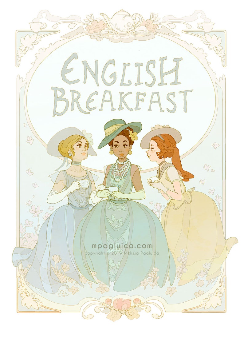 English Breakfast Tea Vinyl Sticker Label Art Nouveau - Etsy