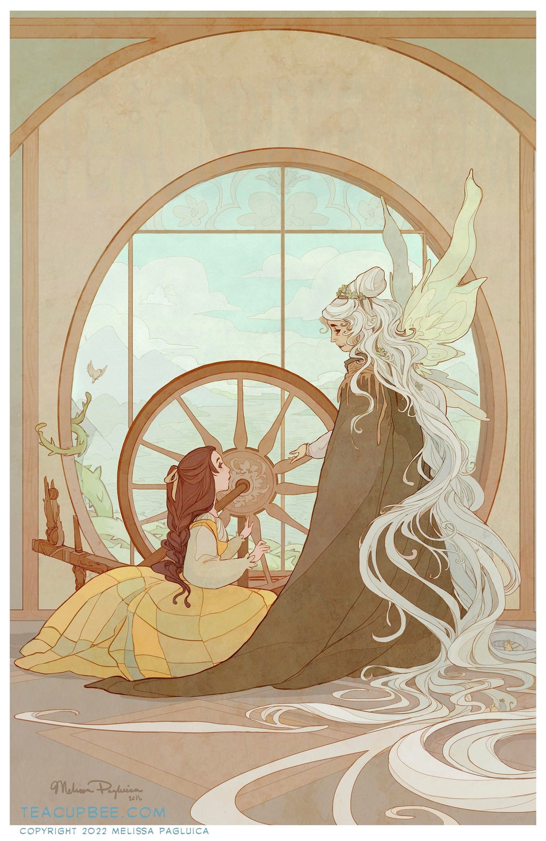 Spindle Wheel - Sleeping Beauty - A Fairy Tale Fantasy Art Print - Etsy