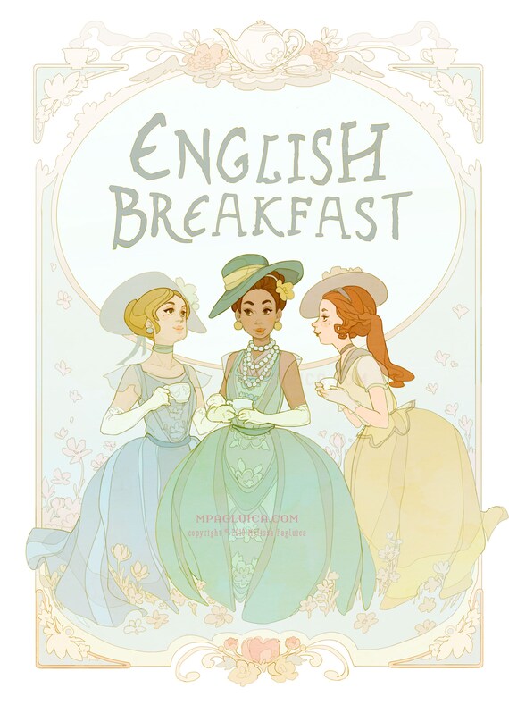 English Breakfast Tea Elegant Tea Lady Collection Poster | Etsy