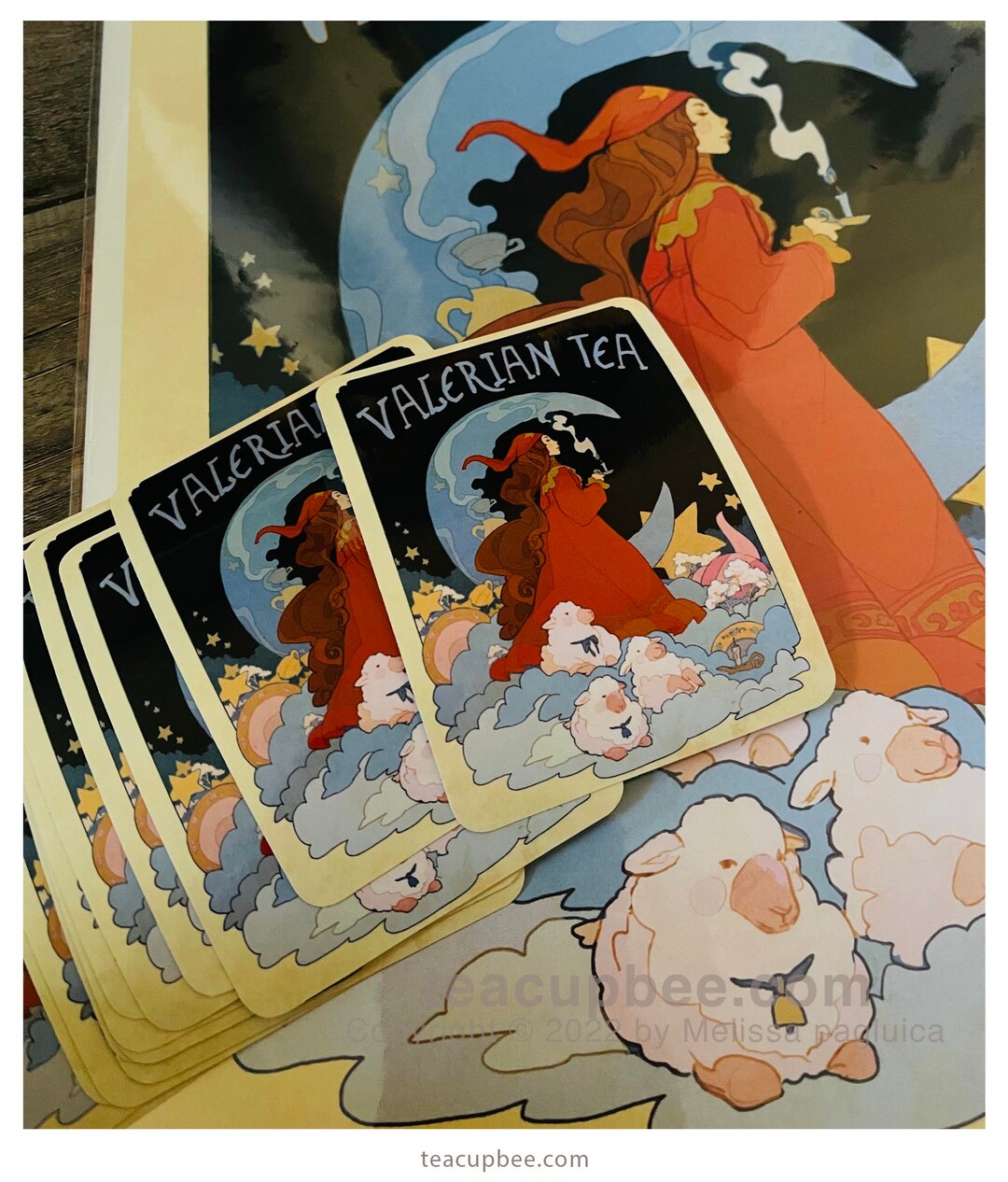 Elegant Tea Lady: Valerian Tea / Sticker /tea Label / Art Nouveau ...