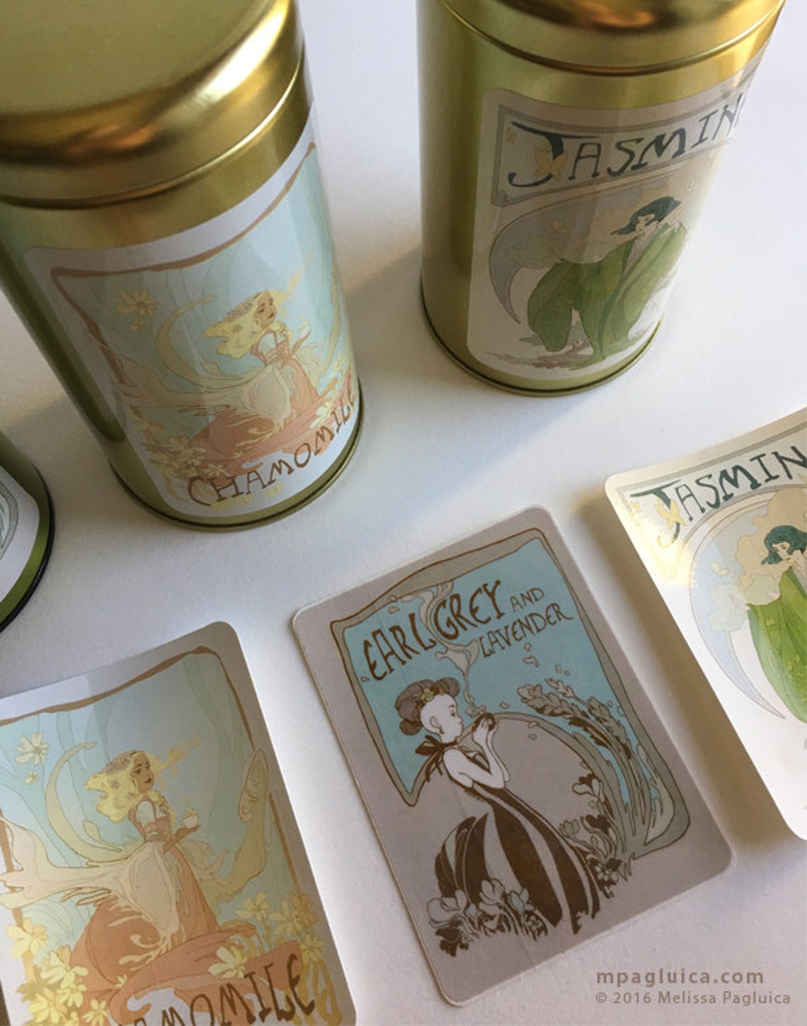 Chamomile Vinyl Tea Sticker Tea Label Art Nouveau - Etsy