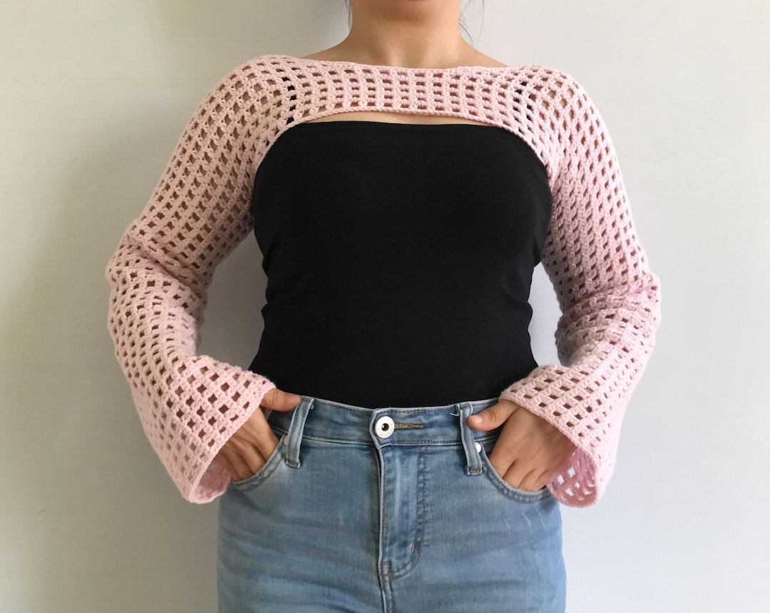 Crochet Mesh Shrug Pattern, Crochet Mesh Sleeves - Etsy