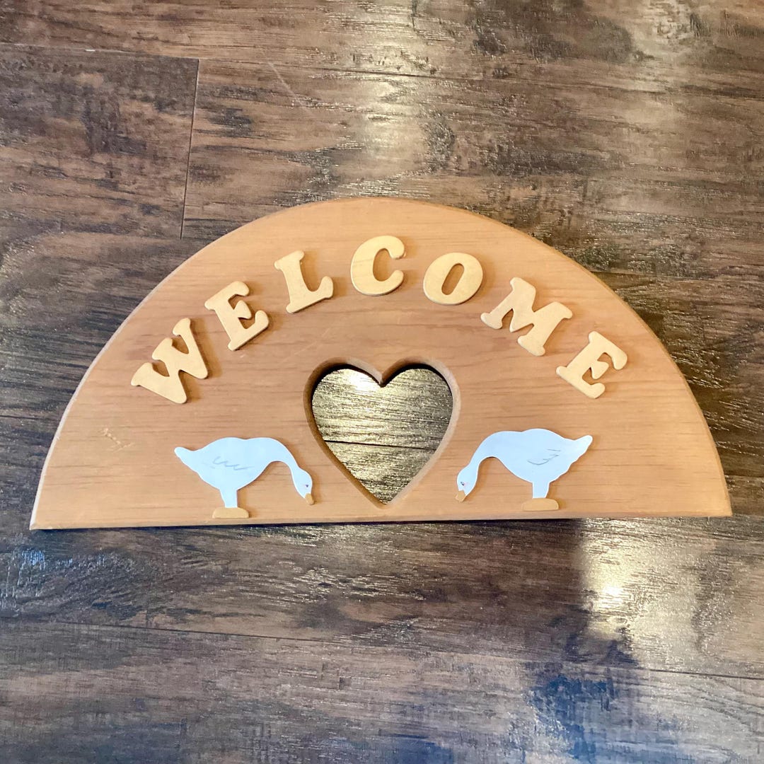 Vintage Duck Welcome Sign, Granny Decor, Cottage Core, Kitchen Welcome ...