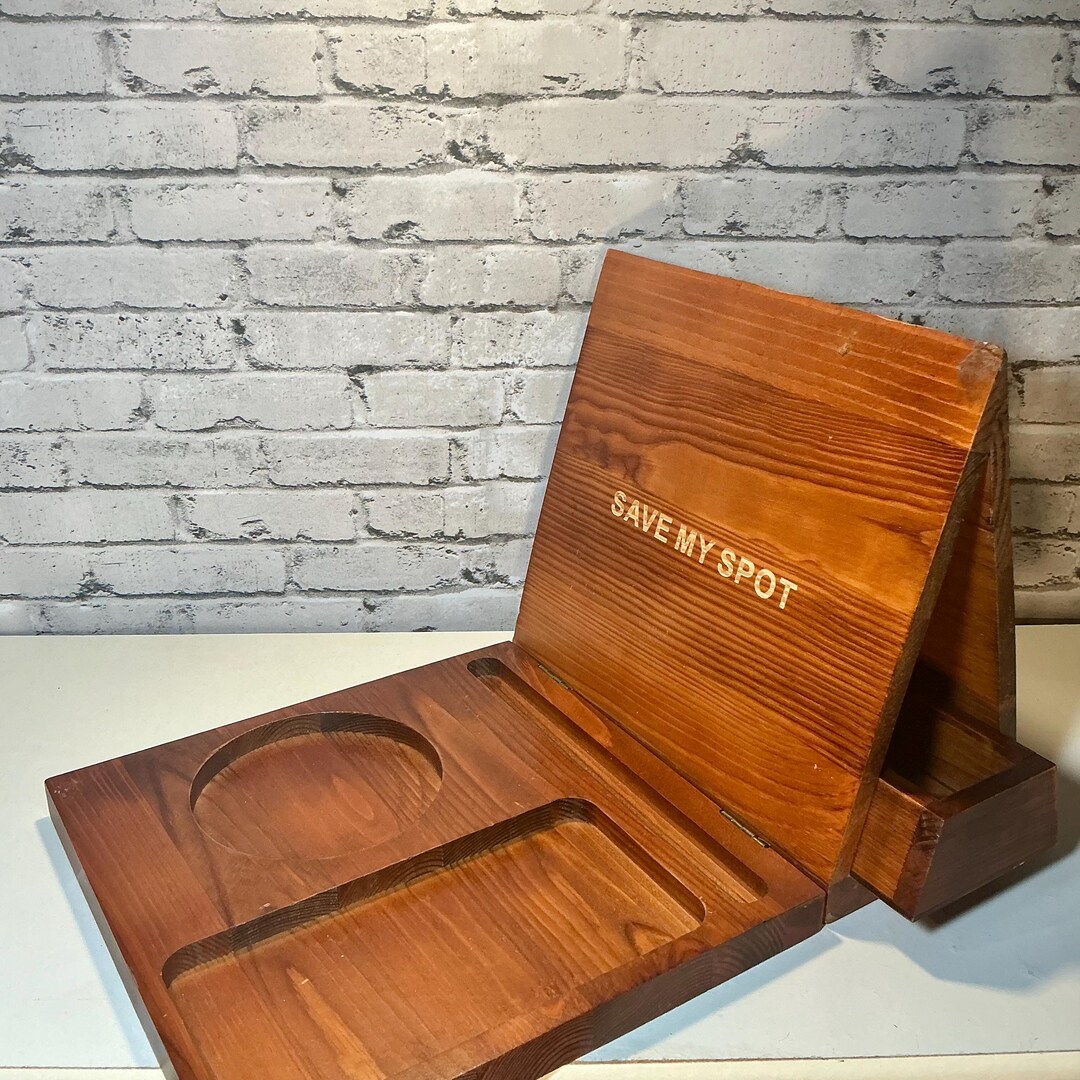 Book Nook Reading Valet, Gift for Dad, Bed Side Valet Desk Top Wood ...