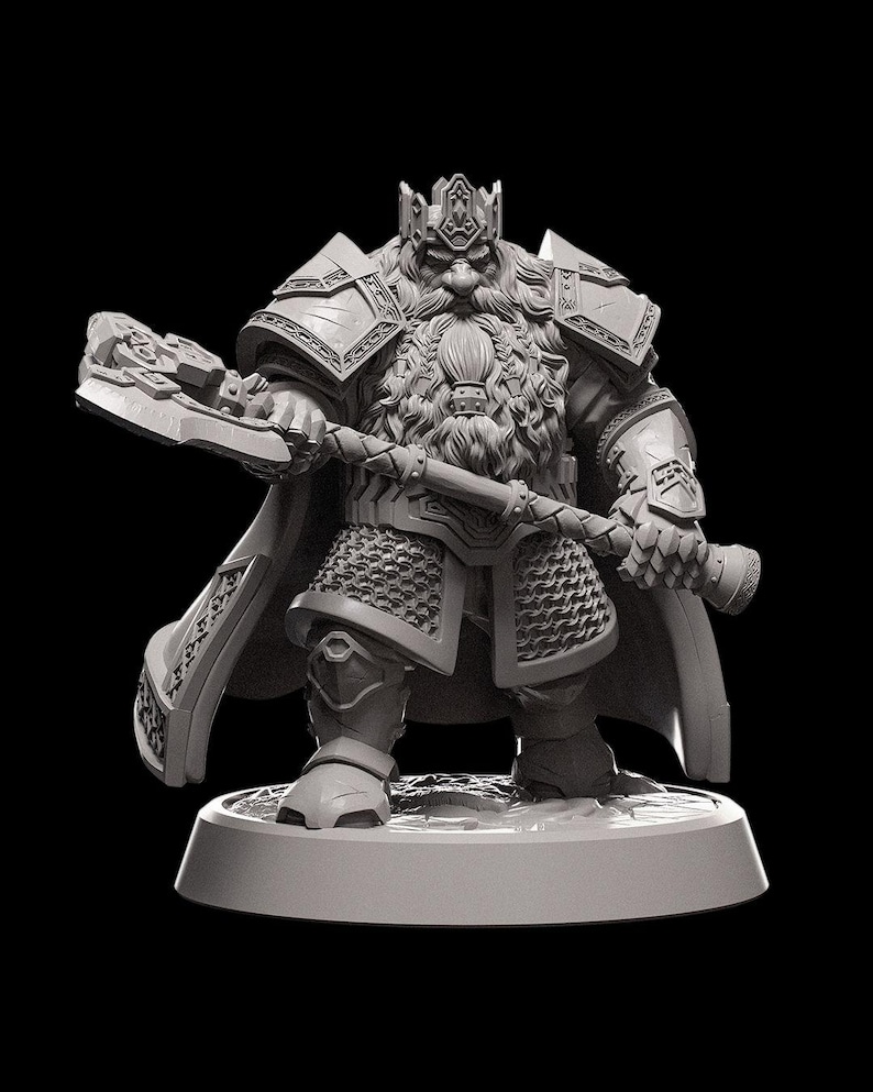 Dwarf King Miniature – Dnd Dwarven Warrior King – Fantasy Tabletop RPG ...
