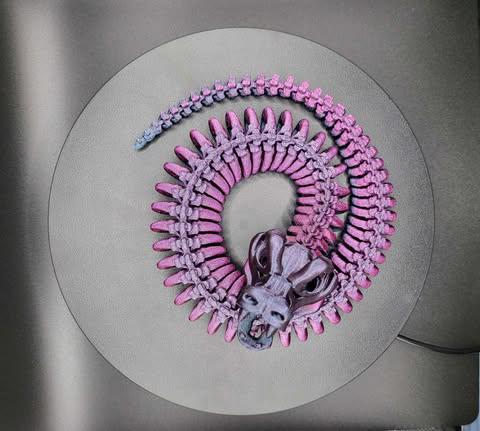 3D Printed Articulated Skeleton Snake: Posable Reptile Toy, Gothic ...