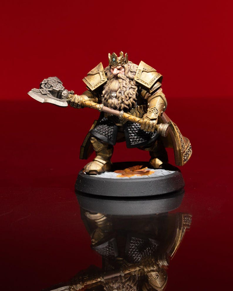 Dwarf King Miniature – Dnd Dwarven Warrior King – Fantasy Tabletop RPG ...