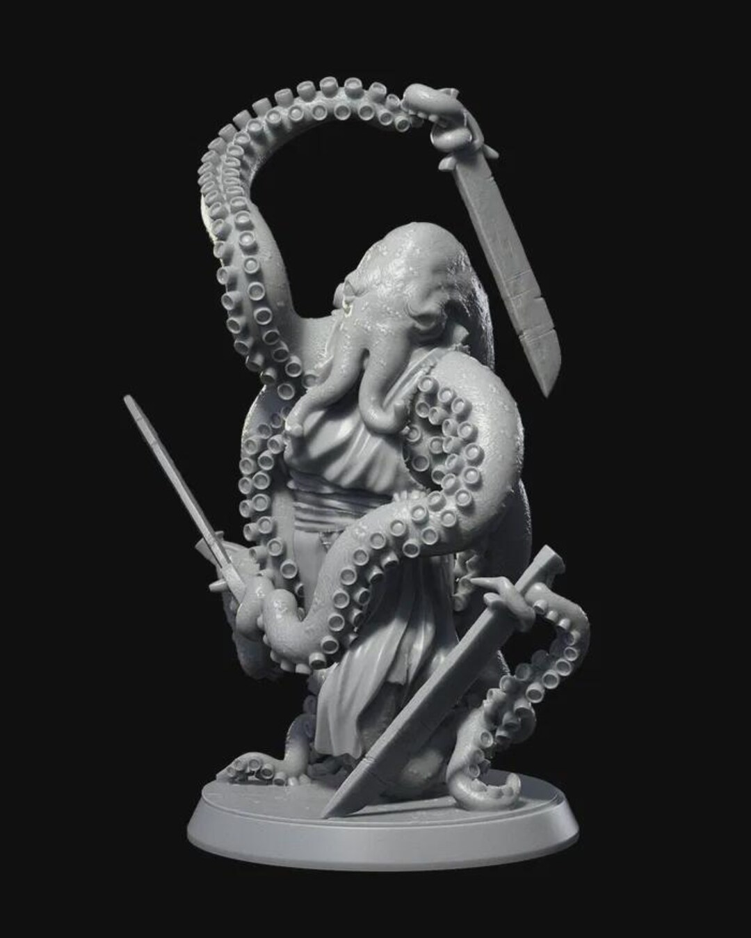 Octopus Samurai Miniature – Sea Warlock Champion – Deep Ocean Warrior ...