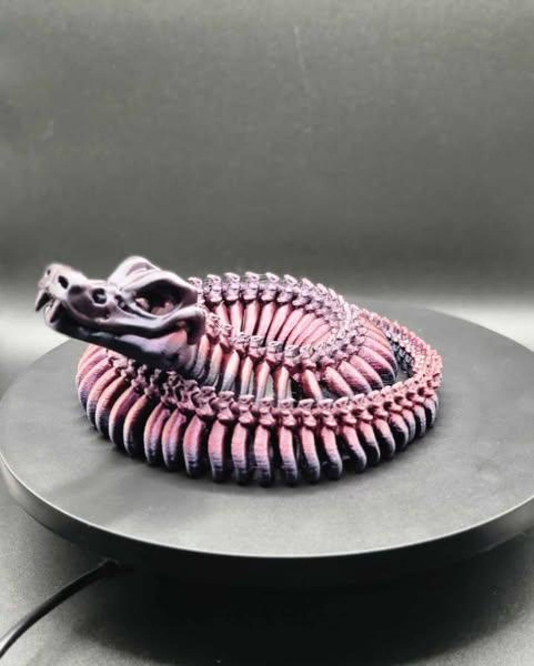 3D Printed Articulated Skeleton Snake: Posable Reptile Toy, Gothic ...