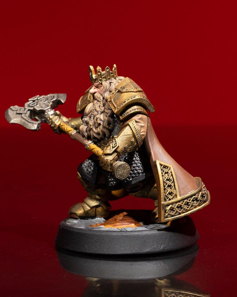 Dwarf King Miniature – Dnd Dwarven Warrior King – Fantasy Tabletop RPG ...