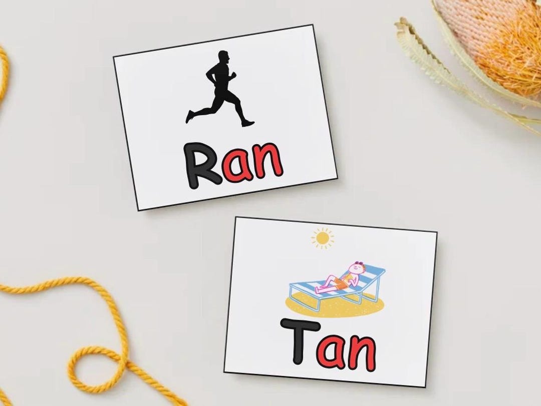 CVC Word Family Flash Cards With Pictures – 24 Printable Literacy Cards ...