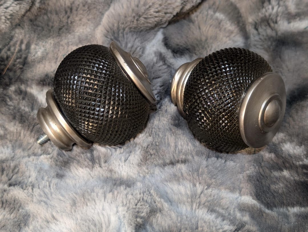 Vintage Green and Brass Finials Window Treatment Accents - Etsy