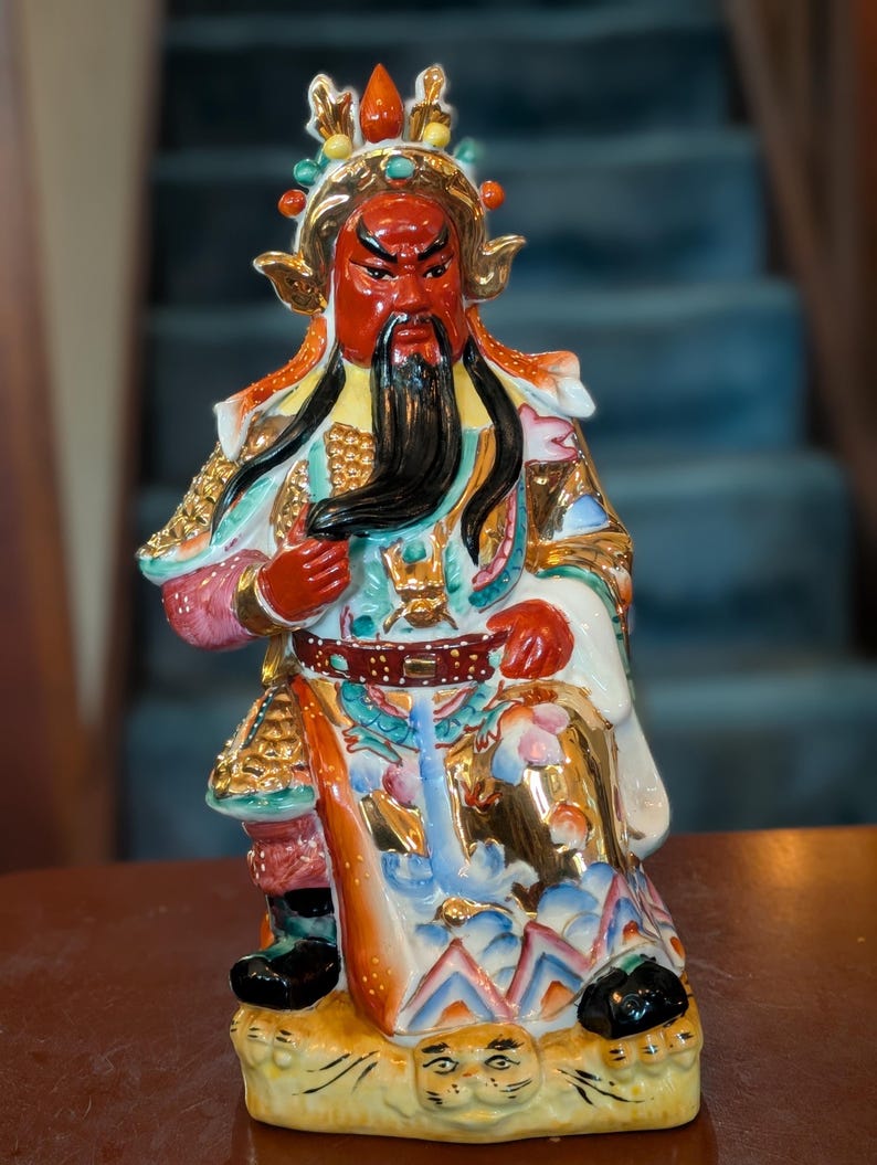 17" Large Porcelain Chinese Guan Gong Guan Yu Kwan Kong Kuan Chang ...