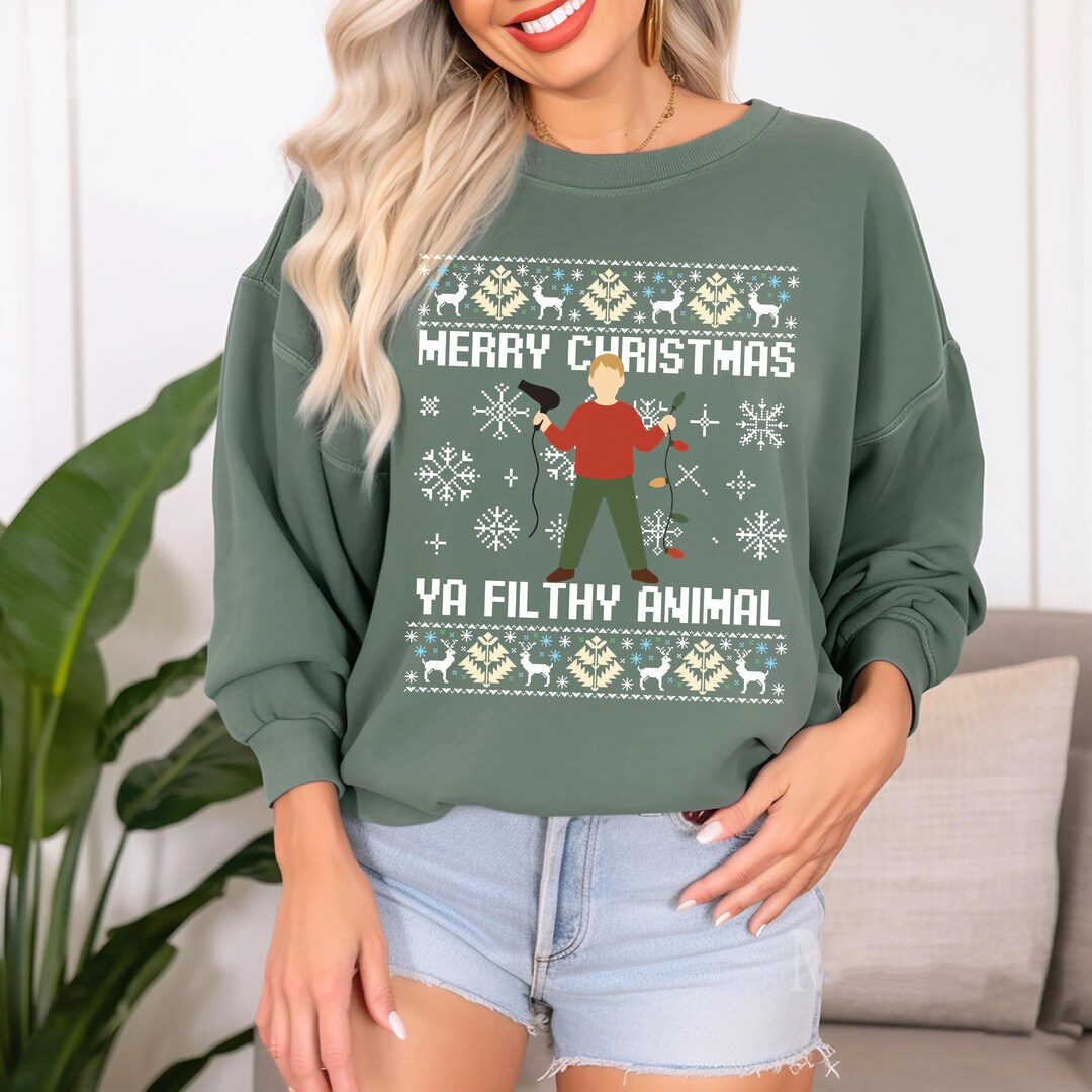 Merry Christmas Ya Filthy Animal Comfort Colors Shirt: Funny 90s ...