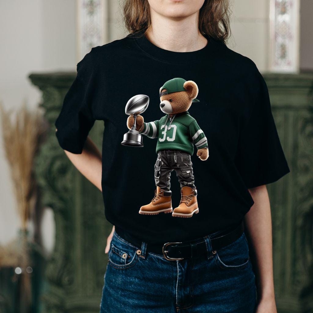 Champion Teddy Bear PNG, Urban Streetwear Football Bear PNG, Sports ...