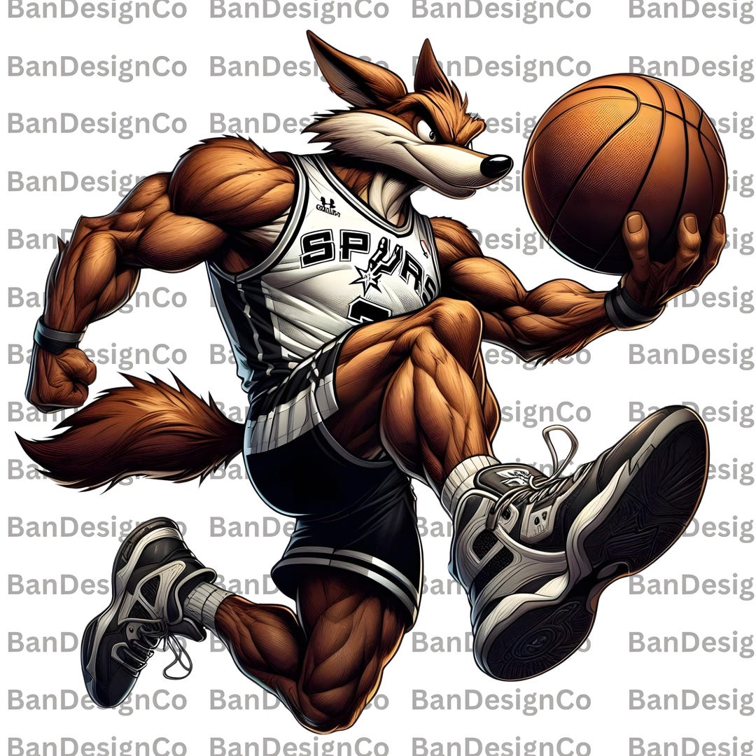 The Coyote NBA Png, San Antonio Spurs Mascot Png,buff Basketball Wolf ...