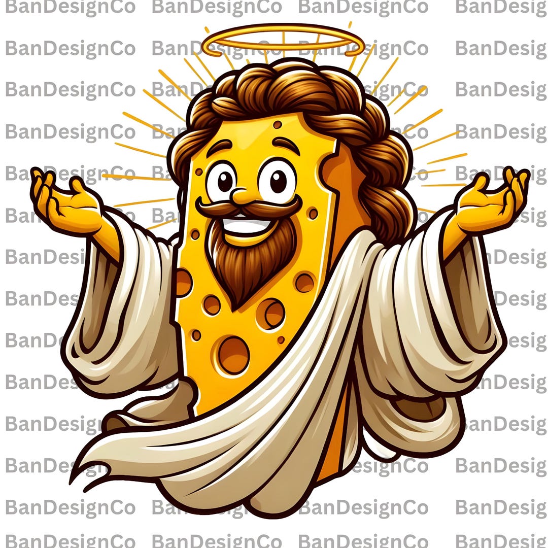 Funny Cheesus Png – Holy Cheese Jesus Parody Tee, Religious Meme Gift ...