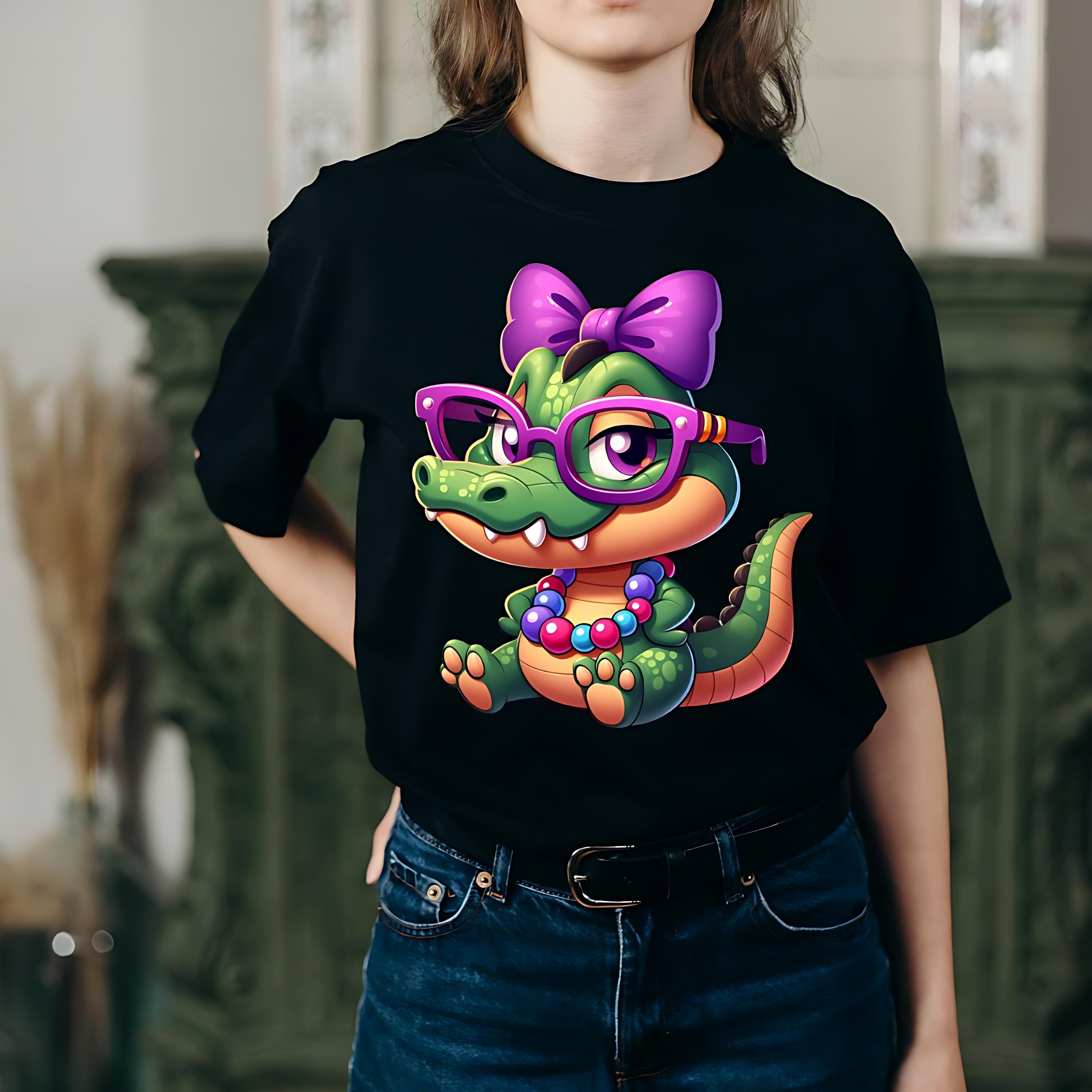 Sassy Gator Art Print, Funny ,cute Room Decor, Cute Gator Mardi Gras ...