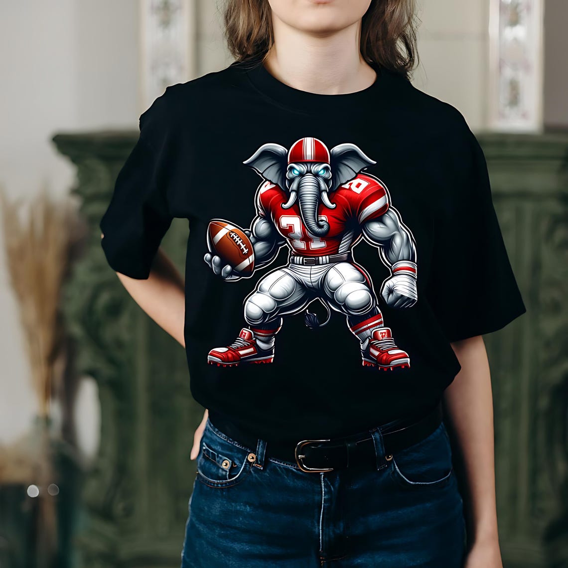 Fierce Elephant Football Mascot | Powerful Sports Art | Digital ...