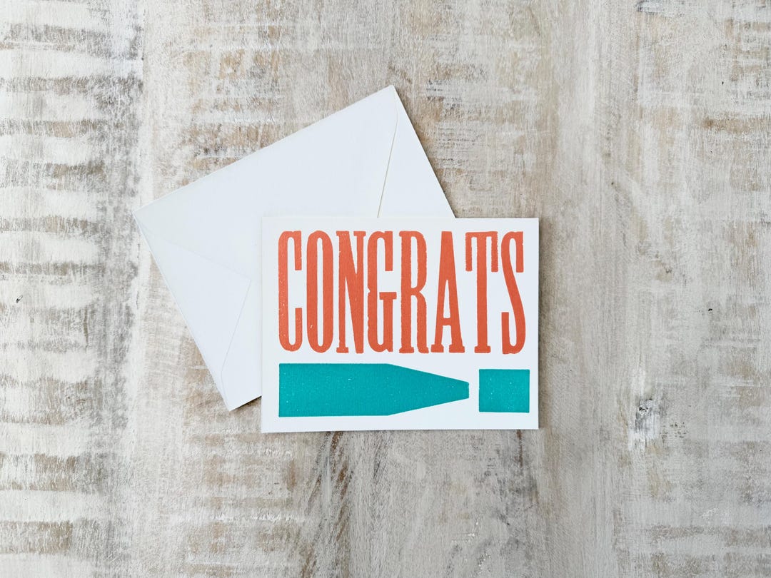 Congratulations Card All Occasion | Letterpress Greeting Card ...