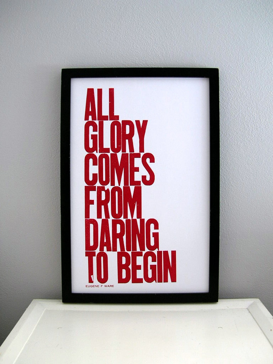 Motivational Poster | Magenta | All Glory Comes From Daring to Begin ...