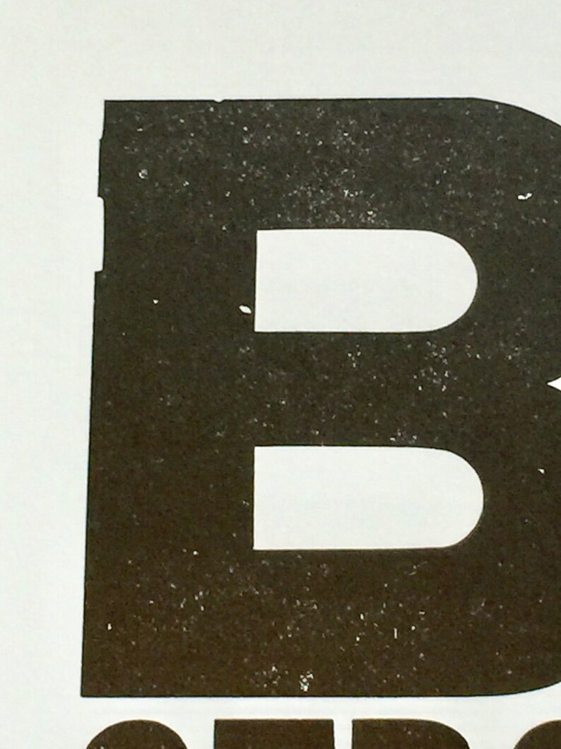 Be Stronger Motivational Art Poster Letterpress Print Big Letters ...