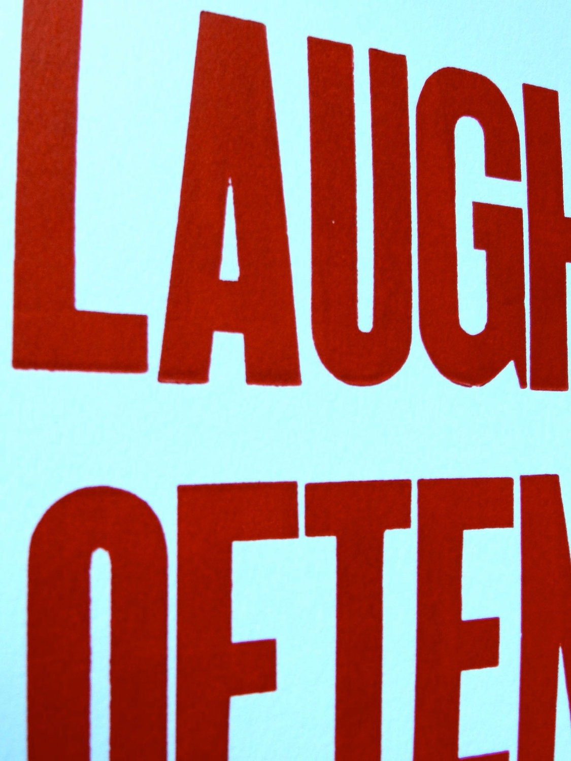Live Well Laugh Often Love Much - Inspirational Art Print - Red ...
