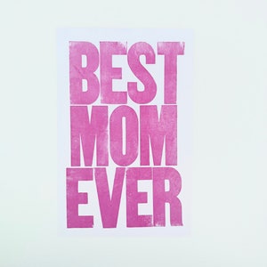 Birthday Gift for Mom Best Mom Ever Pink Wall Art Graphic Art Print ...