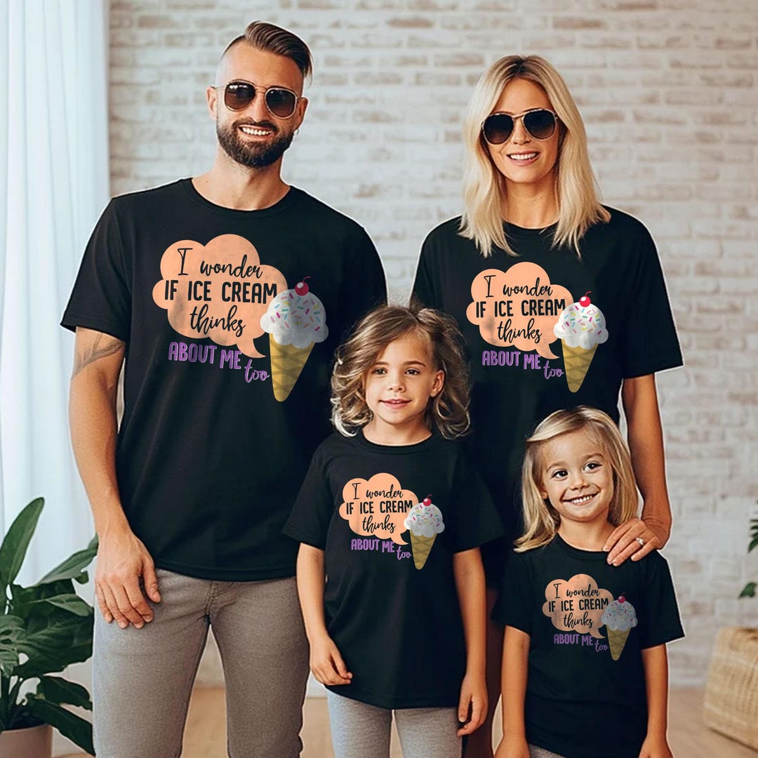 Funny Ice Cream Cone Design for Girls and Women Family T-shirt, Ice ...