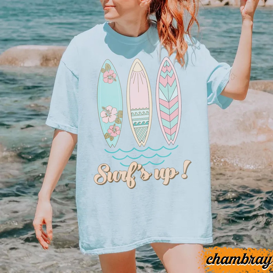 Comfort Colors Vintage Surfs up T-shirt, Beach Vibes T-shirt, Summer ...
