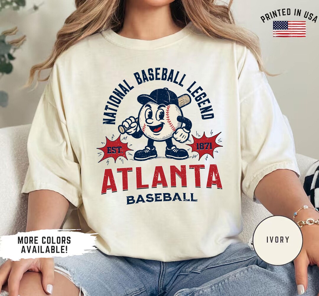Comfort Colors Atlanta Baseball T-shirt,retro Atlanta Baseball Shirt ...