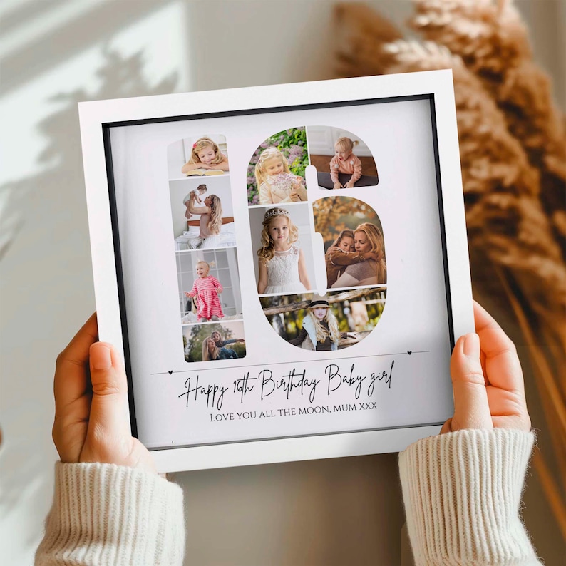 Personalized 16th Birthday Photo Collage, Framed Print - Etsy UK