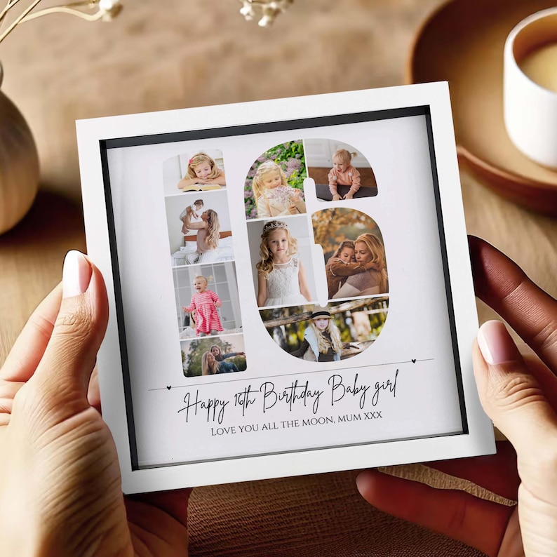 Personalized 16th Birthday Photo Collage, Framed Print - Etsy UK