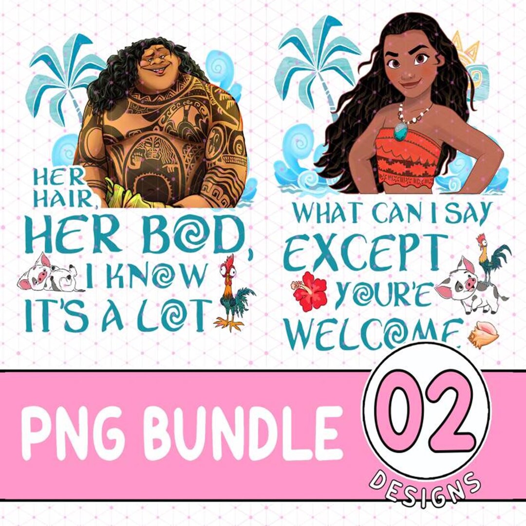 Disneyland Moana Couples PNG, Her Hair Her Bod I Know It's A Lot Maui ...