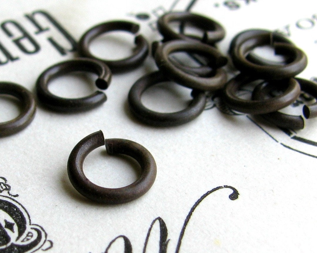8mm Jump Ring, Black Antiqued Brass (20 Rings) 16 Gauge, Oxidized Black ...