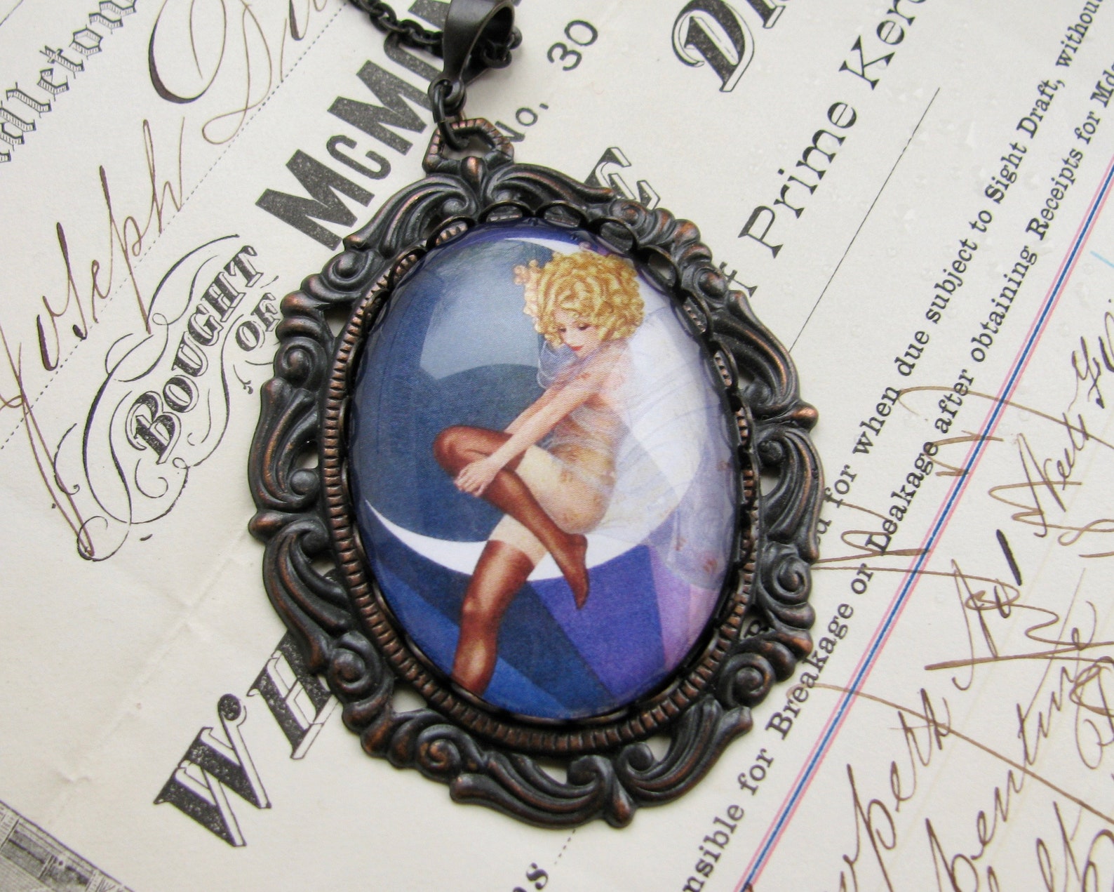 1920s Vintage Stocking Ad Blue Moon Handmade 40x30mm or | Etsy