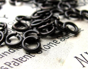 9mm Etched Jump Ring, Black Antiqued Brass 20 Rings Oxidized, 18 Gauge ...