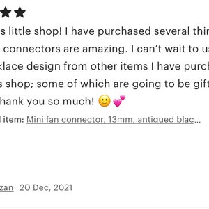 Mini Fan Connector, 13mm, Antiqued Black Brass, 8 Links, Short, Small ...