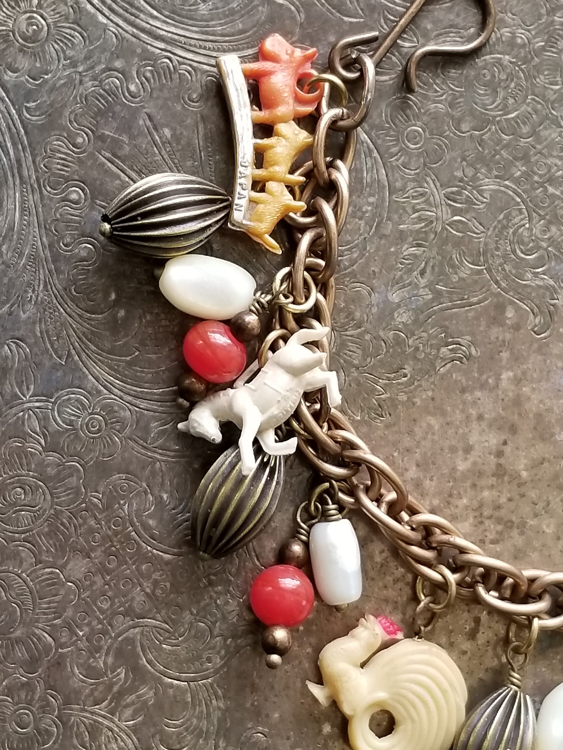 Vintage Cracker Jack Animal Crackers Charm Bracelet Vintage Assemblage ...