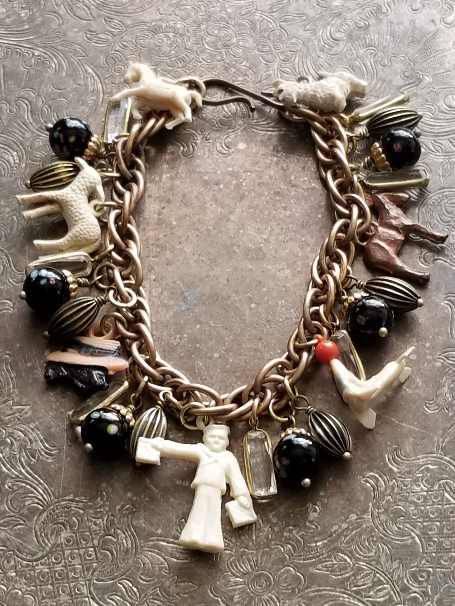 Vintage Animal Crackers Cracker Jack Charm Bracelet - Vintage ...