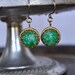 Vintage Jade Floral Pressed Glass Earrings - Etsy