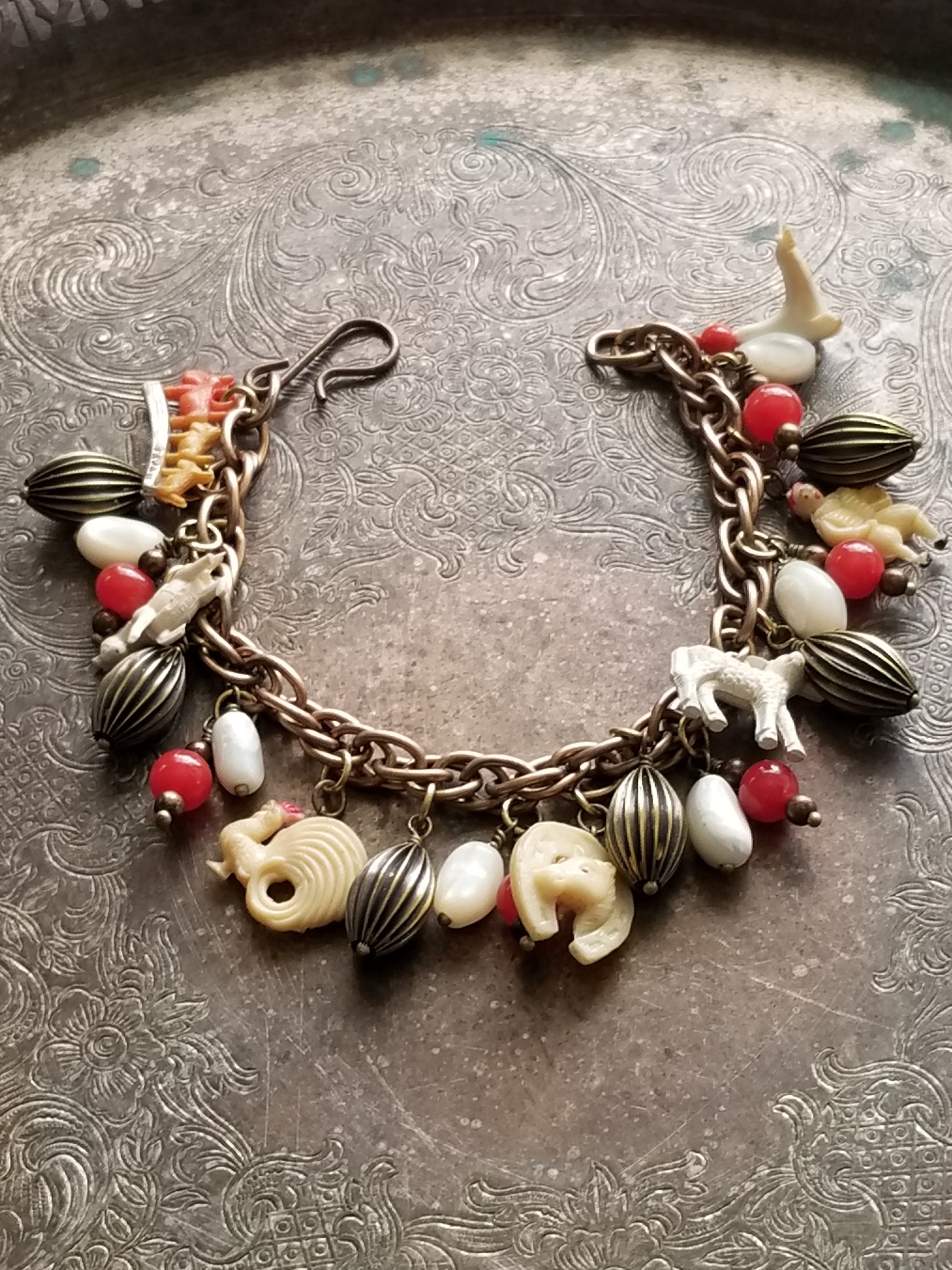 Vintage Cracker Jack Animal Crackers Charm Bracelet - Vintage ...