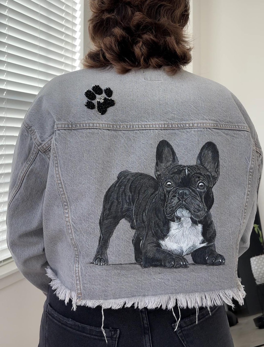 Custom Hand-painted Dog Denim Jacket, Personalized Pet Portrait - Etsy
